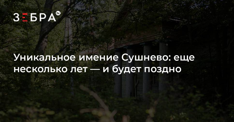 Уникальное имение Сушнево: еще несколько лет — и будет поздно - новости ...
